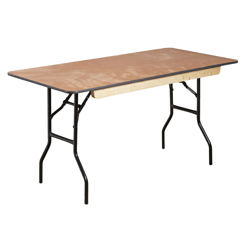 Rectangular Wooden Folding Trestle Table - 5ft x 2ft 6inch (1530 x ...