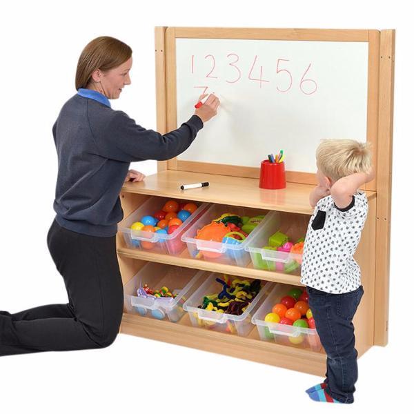 Rs Angled Tray Tidy Storage Unit With Dry Wipe Backboard Divider ...