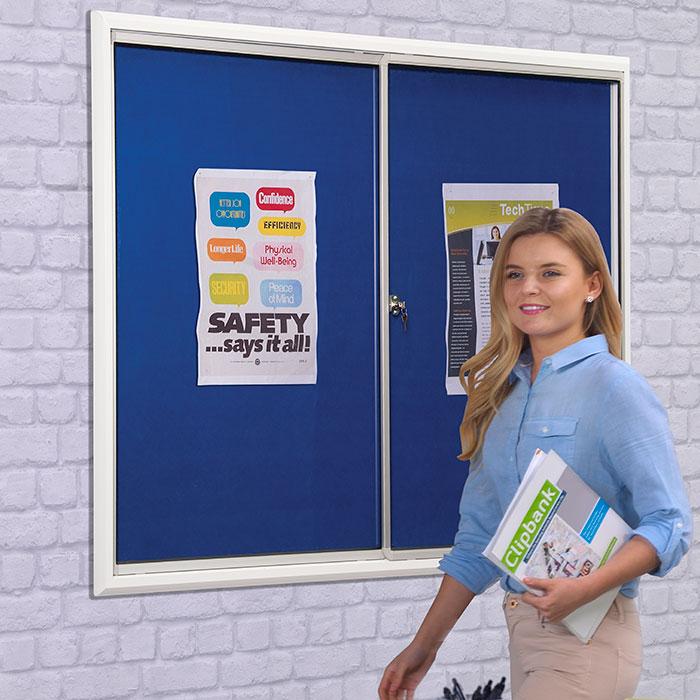 Safety Sliding Locking Door Noticeboard | Notice & Display Boards | www ...