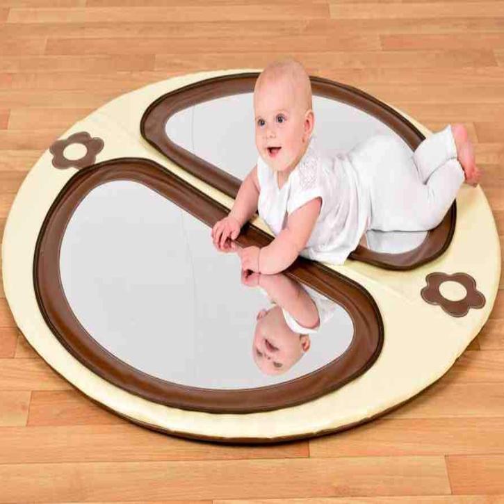 Soft Play Double Baby Mirror Mat - Brown & Cream | Educational ...