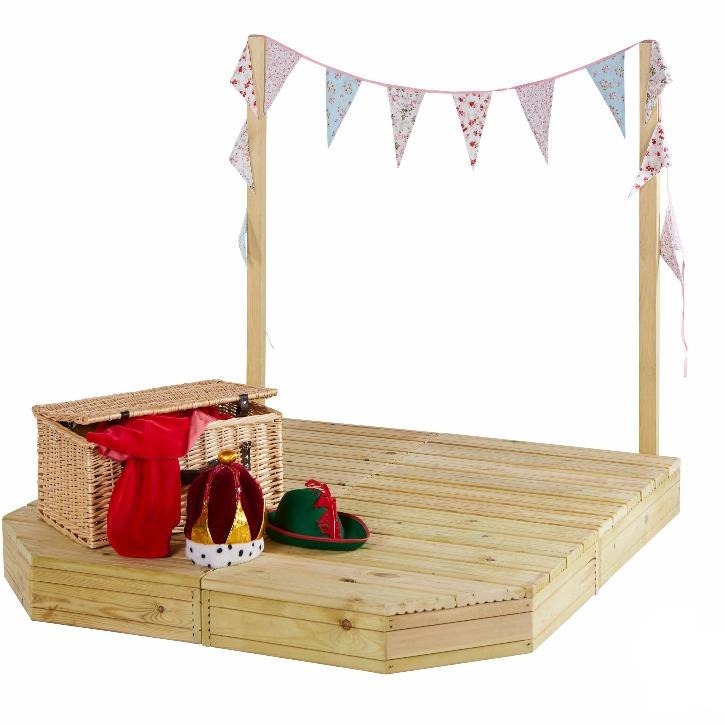 Childrens Outdoor Wooden Roleplay Stage & Backdrop | Educational ...