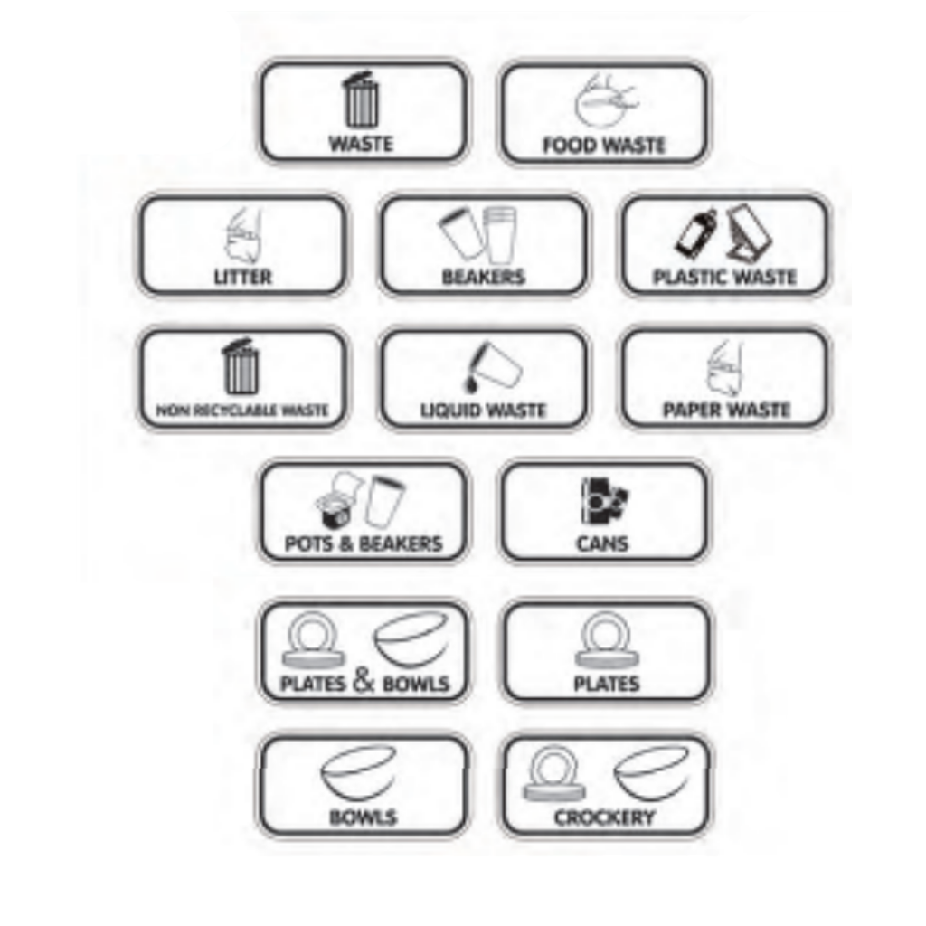Standard 3 Bin Waste Food Clearing Trolley | Educational Equipment Supplies