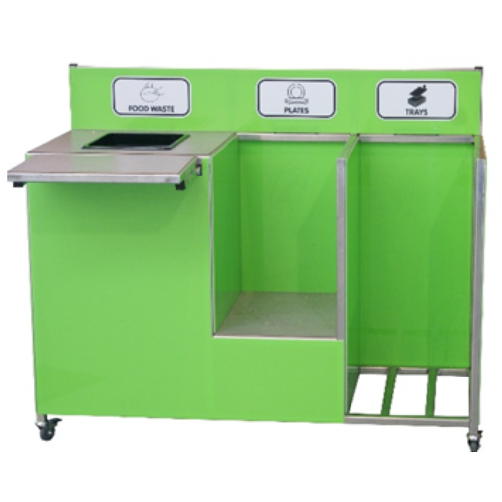 Standard 1 Bin Waste Food Clearing + Tray & Plate Store Trolley ...