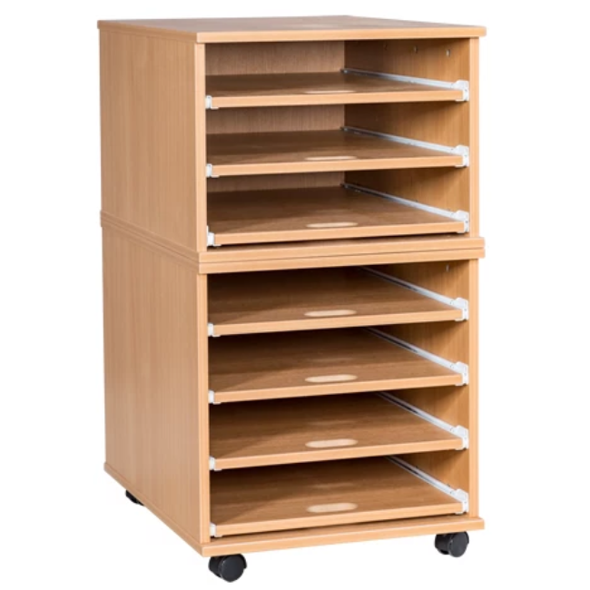 A2 Wooden Paper Store - 7 Sliding Shelves | Educational Equipment Supplies