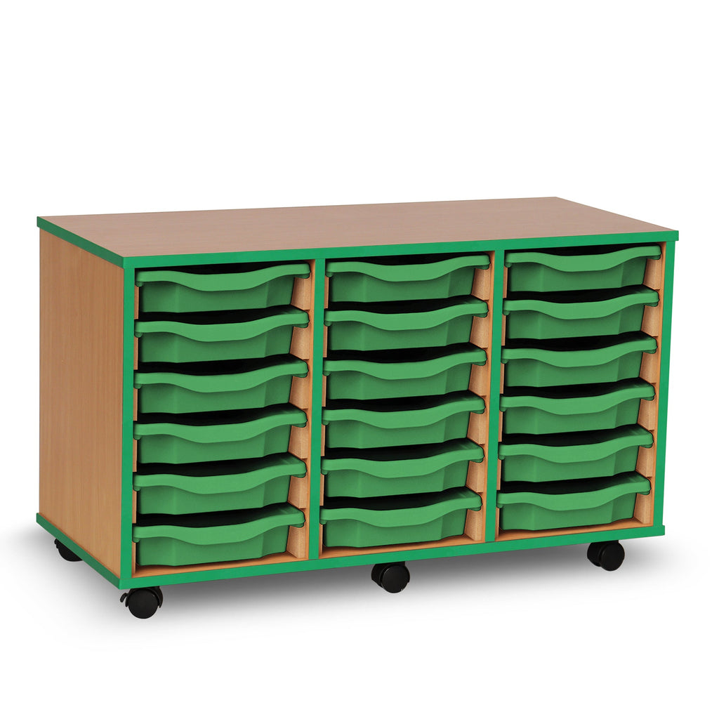 Value Coloured Edge Tray Storage Unit 18 x Trays | Educational ...