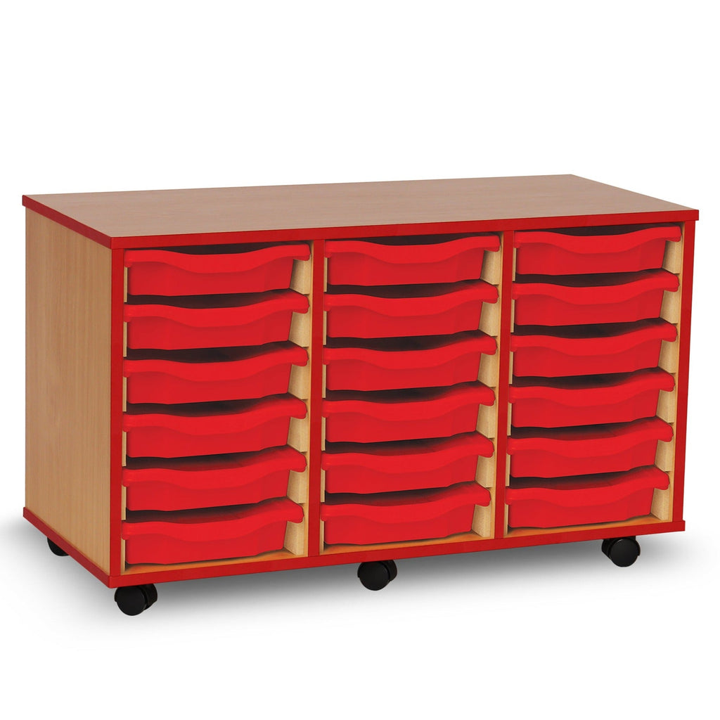 Value Coloured Edge Tray Storage Unit 18 x Trays | Educational ...