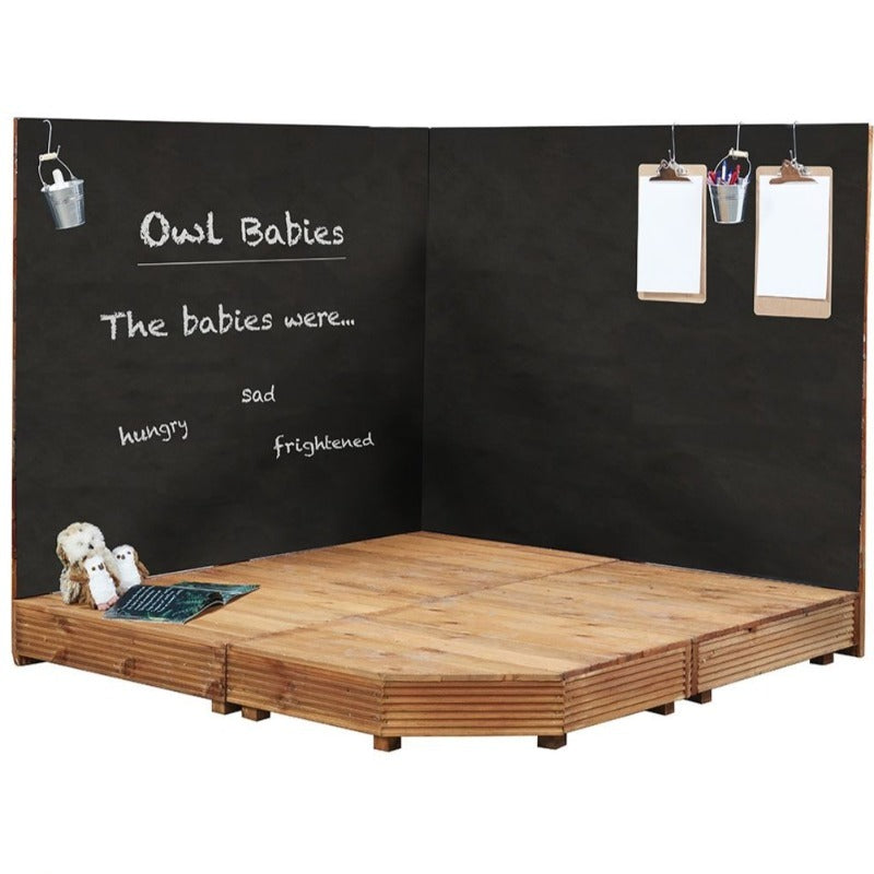 Childrens Outdoor Wooden Corner Stage And Chalkboards | Educational ...