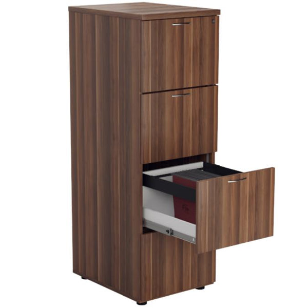 Wooden Filing Cabinet 4 Drawer Dark Walnut Educational Equipment Supplies