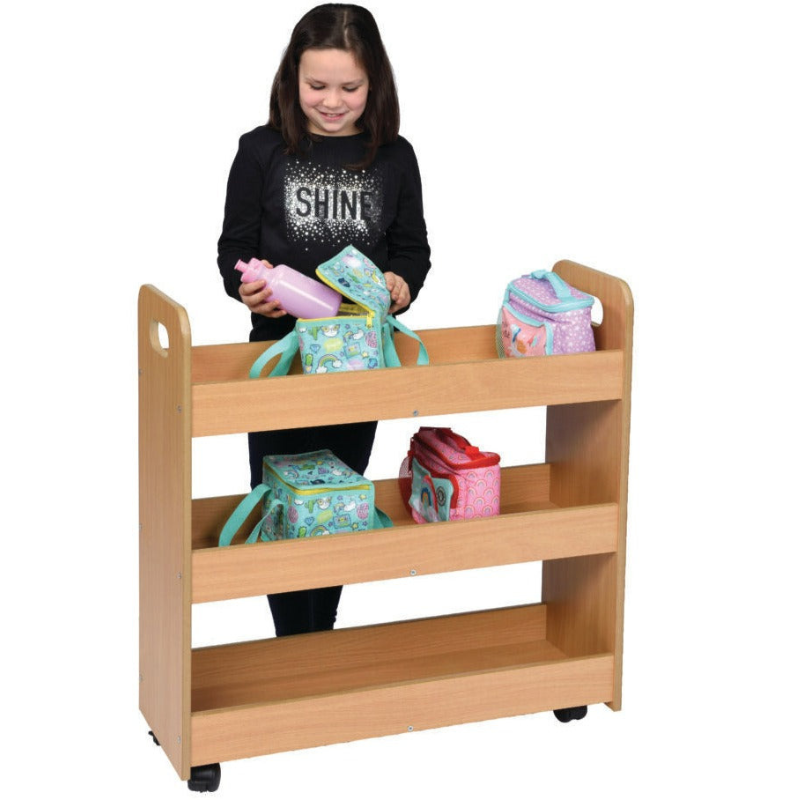Wooden Mobile Lunchbox Trolley - Beech | Educational Equipment Supplies