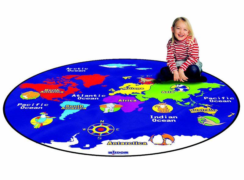 World Map Carpet - Round D2000mm | Educational Equipment Supplies